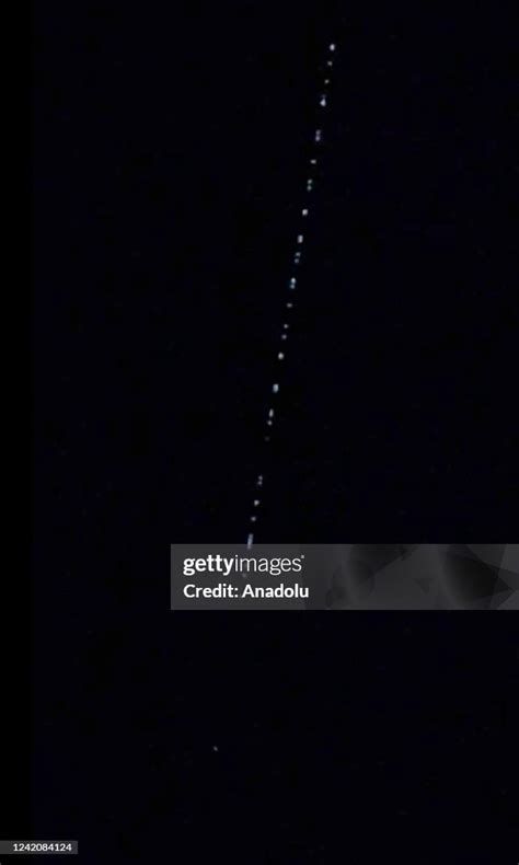 A Single Line Of Light Beams Belonging To Elon Musks Starlink News
