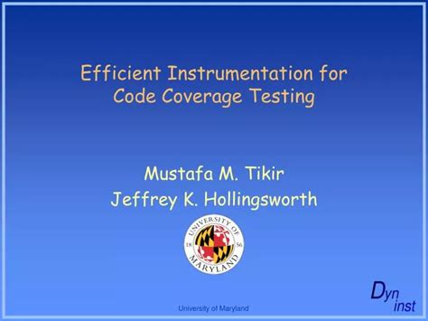ppt efficient instrumentation for code coverage testing powerpoint