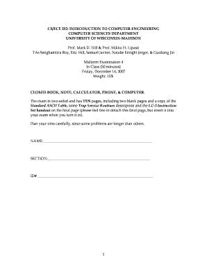 Fillable Online Pages Cs Wisc CSECE INTRODUCTION TO COMPUTER Pages Pages Cs Wisc Fax