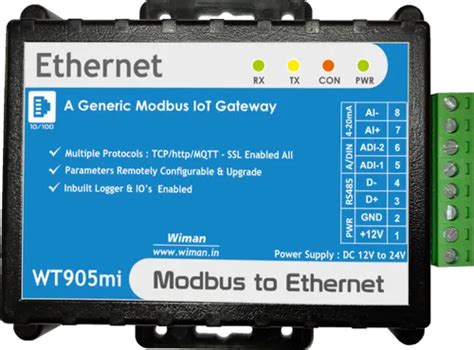 Modbus To Ethernet Gateway Modbus Gateway Wiman Communication Technologies Chennai ID