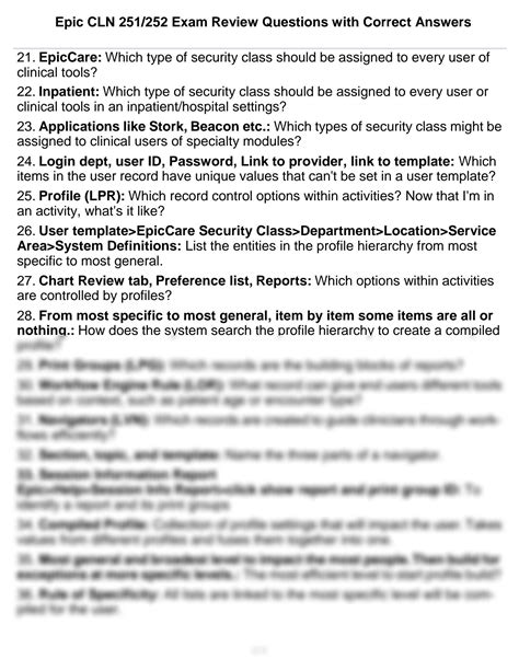 Solution Epic Cln 251 252 Exam Review 2022 Studypool