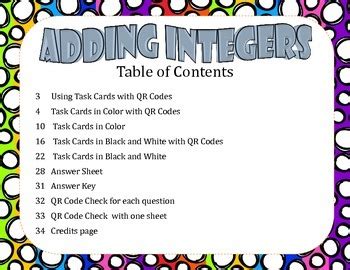 Adding Integers Task Cards By Route Educational Resources TpT