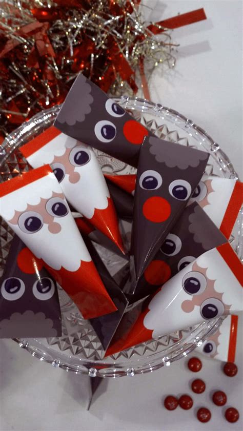 Santa And Rudolph Candy Wrapper Christmas Paper Crafts Christmas Fun