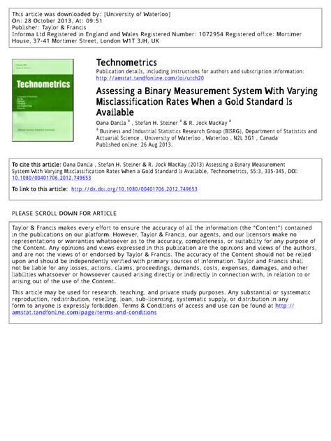 pdf assessing a binary measurement system with varying