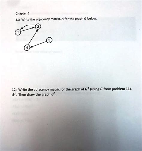 solved chapter 6 11 write the adjacency matrix a for the graph g