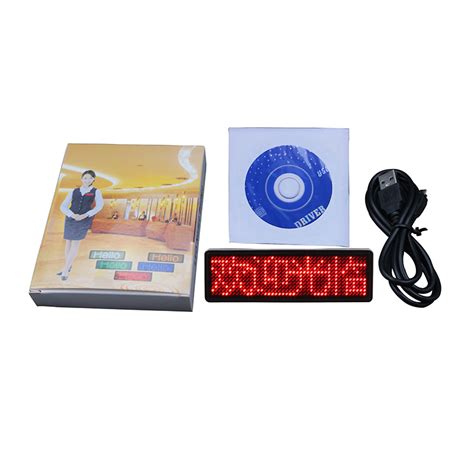 B Programmable Scrolling Led Sign Board Flexible Custom Button Led Name Tag Wearable Led
