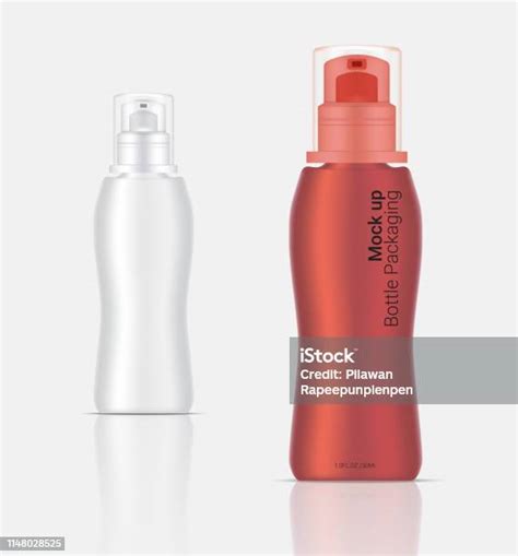 배경 그림에 모자를 가진 스킨 케어 제품 포장을 위한 현실적인 거품 화장품 또는 로션 병 3d 모의 0명에 대한 스톡 벡터 아트