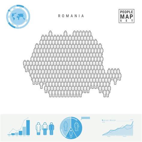 Population Map Of Romania Stock Vector Illustration Of Geography 5253792