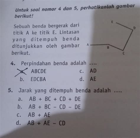 5 Jarak Yang Ditempuh Benda Adalah A Ab Bc Cd Deb Ab Bc