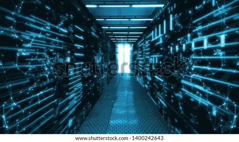 추상 데이터 서버 및 광선 표시등 스톡 일러스트 1400242643 Shutterstock