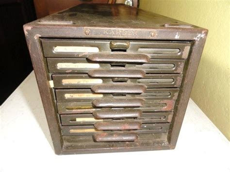 Vintage Industrial File Card Flat Drawer Cabinet Kardex 7