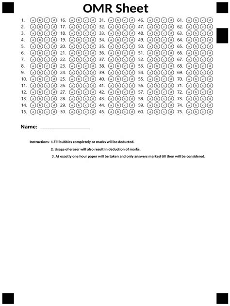 75 Questions Omr Sheet Pdf