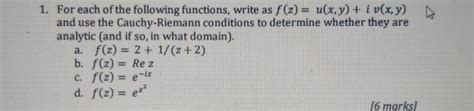 u x y f 0 4 7 for each of the following functions write as f z