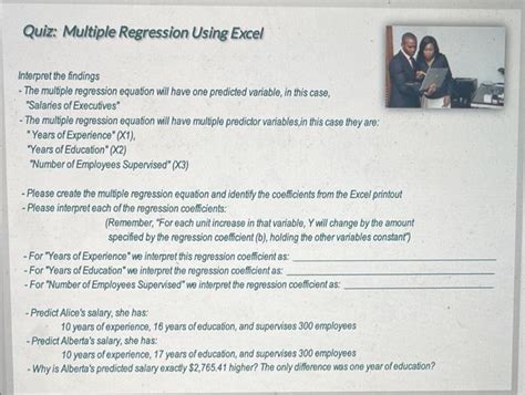 Solved Quiz Multiple Regression Using Excel Caution Please
