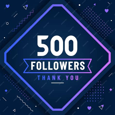 Premium Vector Thank You 500 Followers Celebration Modern Colorful Design