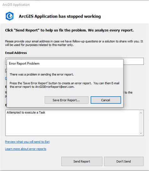 Improve ArcGIS Error Reporter Esri Community