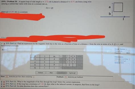 solved 10 problem 10 a square loop of side length