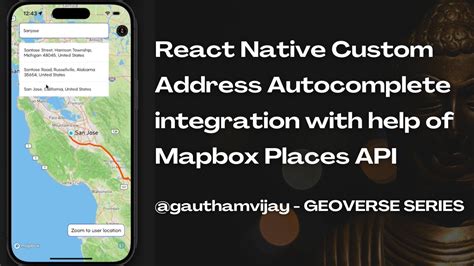 React Native Custom Address Autocomplete With Mapboxofficial Places Api Geoverse Series Youtube