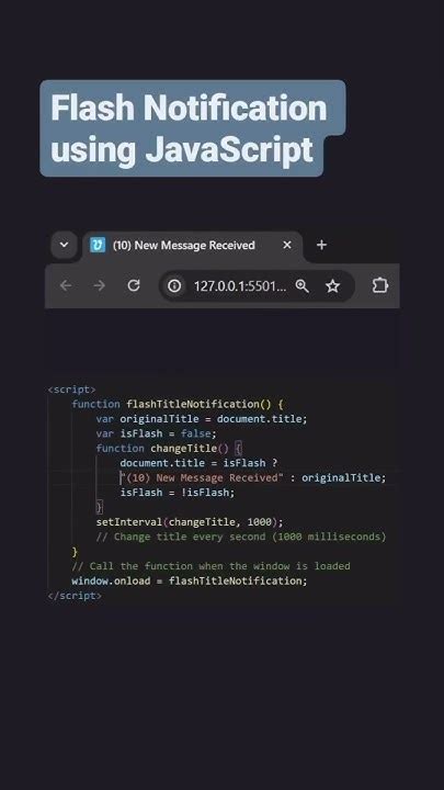 Flash Notification Using Javascript Coding Javascript