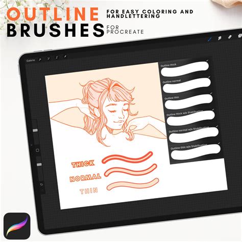Free Procreate Outline Brushes For Easy Coloring And Handlettering Free Brushes For Procreate