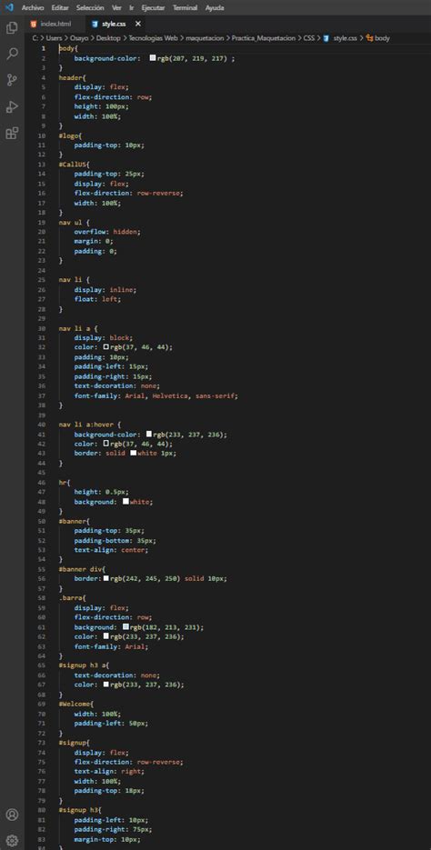Maquetación Html And Css ~ Portafolio De Tecnología Web