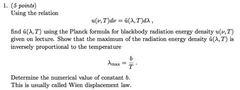 Solved 1 5 Points Using The Relation Find λ T Using