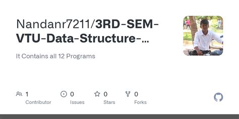 Issues · Nandanr72113rd Sem Vtu Data Structure Lab Programs All In One