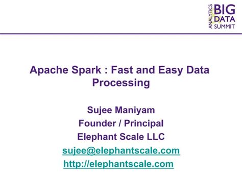 spark intro analytics big data summit ppt