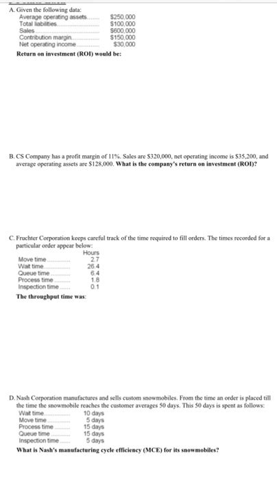 solved given the following data average operating