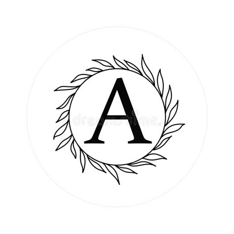 Letter A Initials With Round Floral Frames Vector Monogram Logo Cricut File Stock Vector