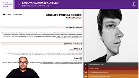 Fe2 Implementação De Um Currículo Com Html E Css Parte 1 Youtube