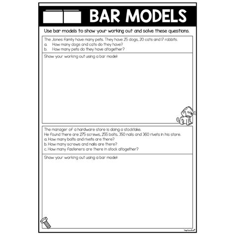 Division Models Worksheets Area Model Bar Model Array Worksheets