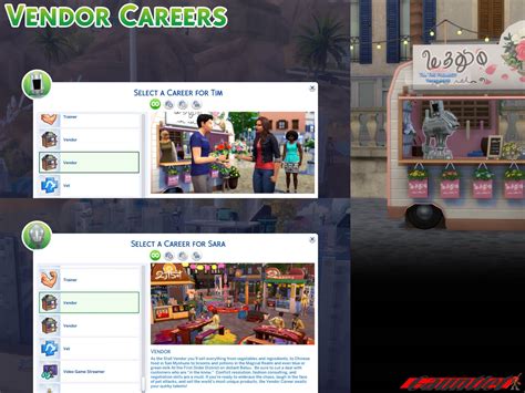Npc Vendor Careers The Sims 4 Mods Curseforge