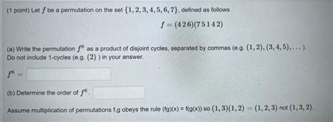 Solved Point Let F Be A Permutation On The Set Chegg