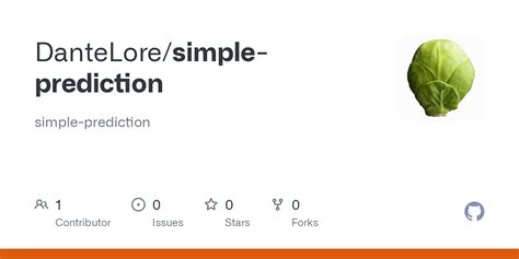 Github Danteloresimple Prediction Simple Prediction Github Danteloresimple Prediction Simple Prediction