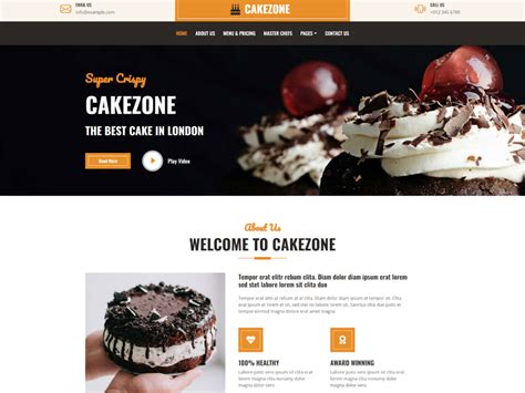 10 Free Cake Shop Html Css Website Templates