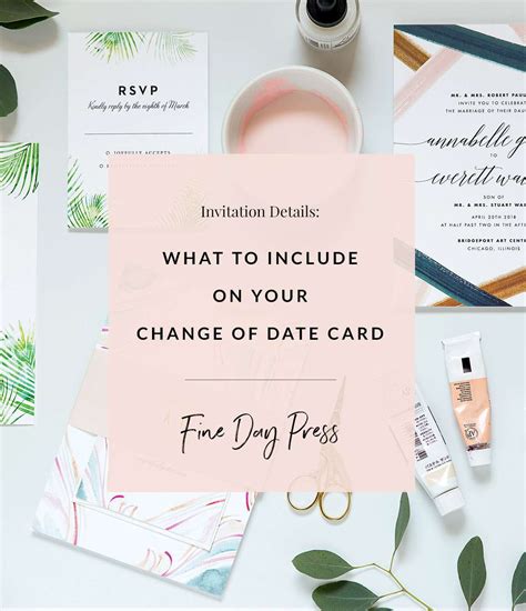 What To Include On Your Change The Date Card Fine Day Press