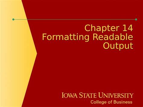 Ppt Chapter 14 Formatting Readable Output Dokumentips