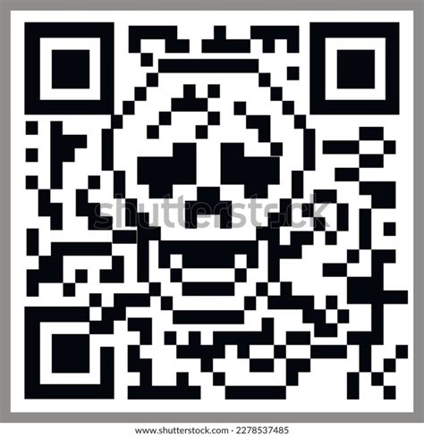 Qr Code Skull On Vintage Design Stock Vector Royalty Free 2278537485