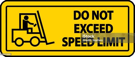 Do Not Exceed Speed Limit Label Sign On White Background Stock
