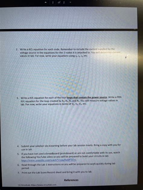 solved laboratory 1 introduction kcl and kvl prelab note
