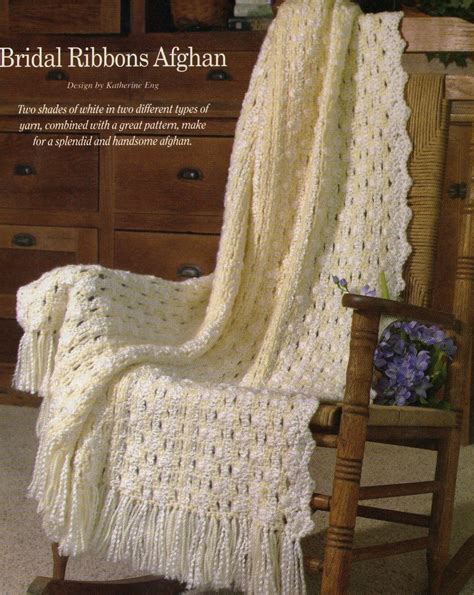 Lovely Bridal Ribbons Afghan Crochet Pattern Instructions Only Ebay