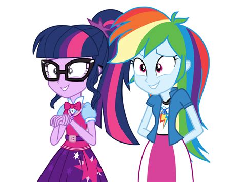 Sci Twi And Rainbow Grinning Nervously By Cmnieto On Deviantart