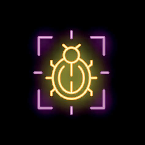 Neon Sign Of Bug Fixing Debugging Software Testing And Fixing Concept
