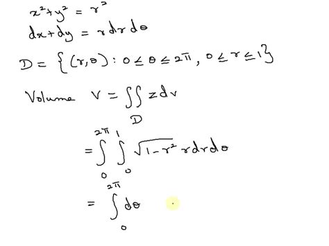 solved 1 point using geometry calculate the volume of the solid