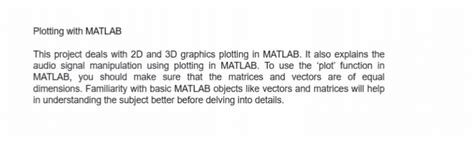 solved plotting with matlab this project deals with 2d and