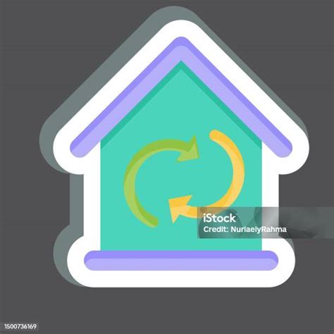 스티커 순환 공기 에어컨 기호와 관련이 있습니다 심플한 디자인 편집 가능 간단한 그림 가구에 대한 스톡 벡터 아트 및 기타