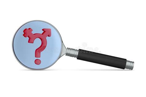 Magnifier On White Background Choice Sex Stock Illustration