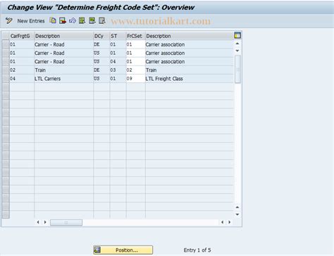 OTF SAP Tcode Determine Freight Code Set OTF SAP Tcode Determine Freight Code Set