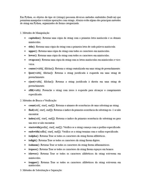 Metodos String Pdf String Ciência Da Computação Informática